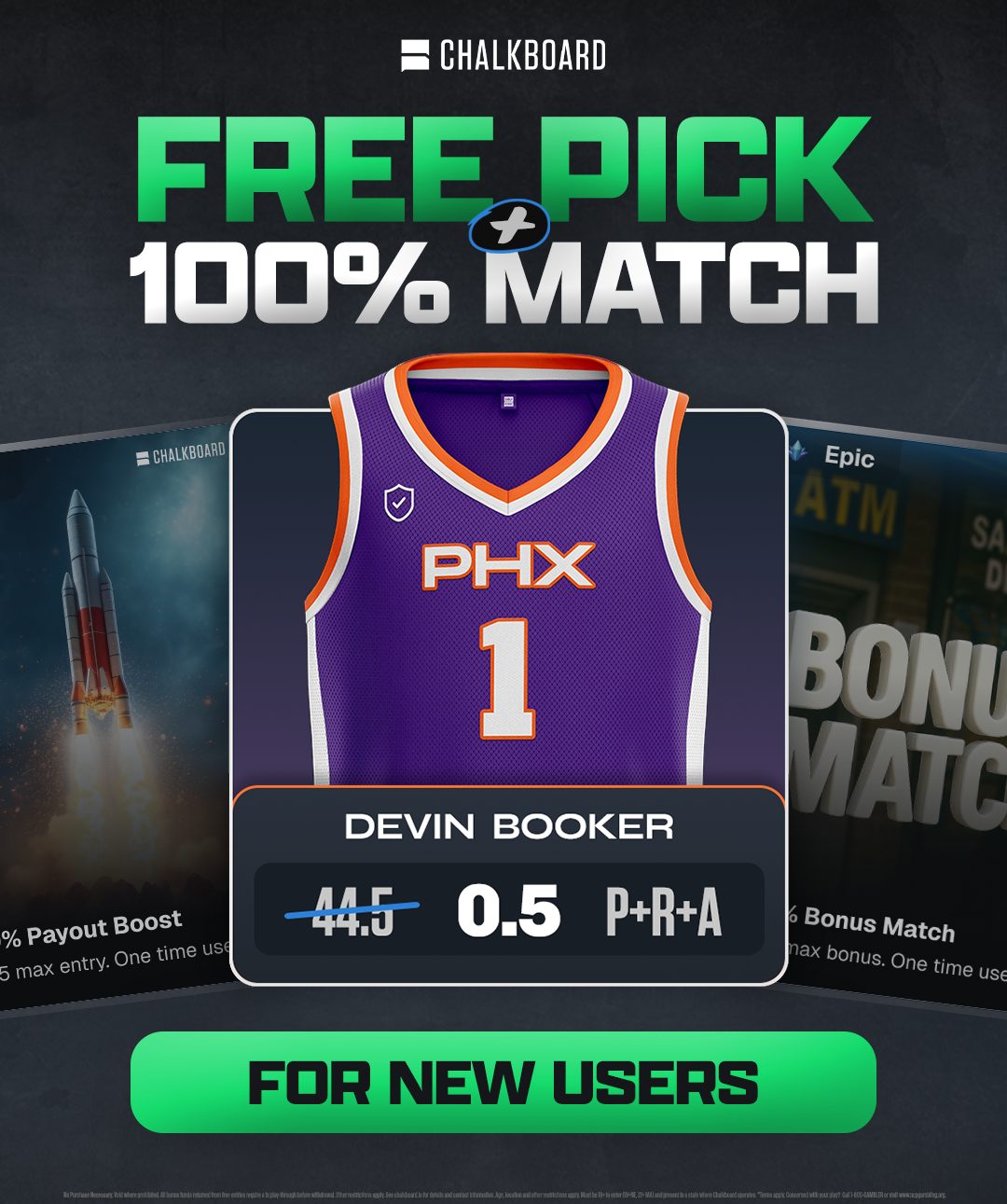 Chalkboard Promo Code: MHS3P 100% Deposit Bonus + $20 Free